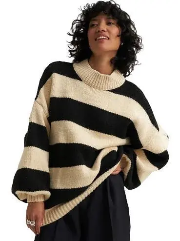 Callahan Bellamy Striped Pullover Sweater - Black Stripe