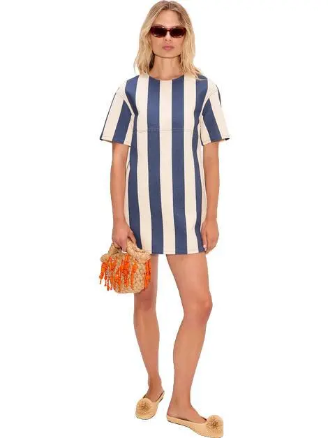 SIMONMILLER Sahara Short Sleeve Mini Dress - Navy/cream