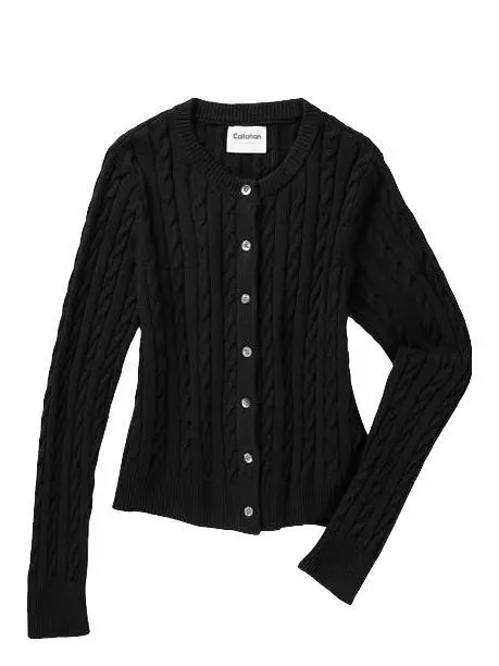 Callahan Valerie Cable Knit Cardigan - Black
