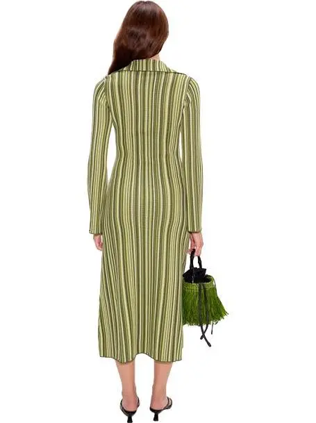 SIMONMILLER Reade Polo Long-sleeve Knit Dress - Landscape Multi Stripe