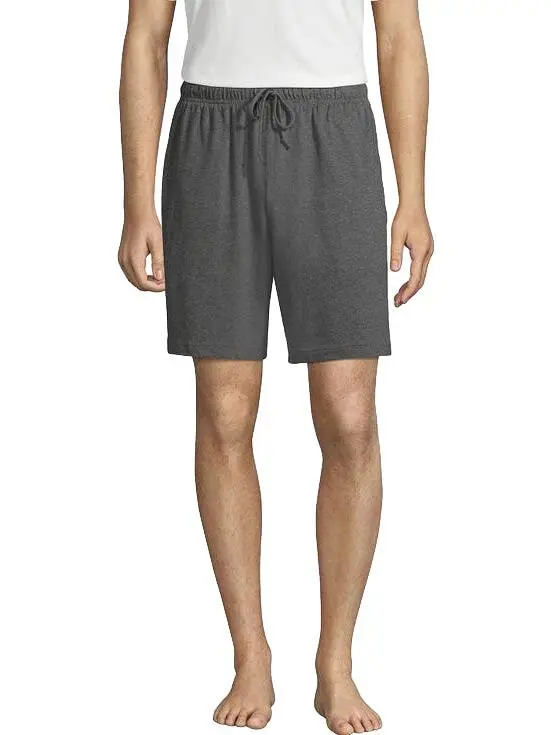 LANDS' END Knit Jersey Pajama Shorts - Charcoal Heather