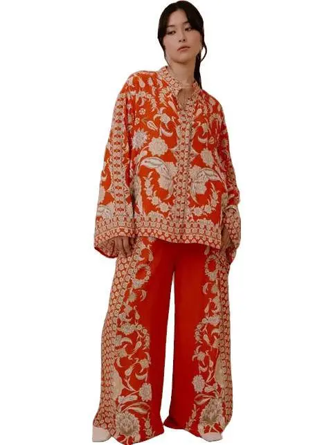 RAISHMA Printed Moroccan Crepe Shirt - Floral