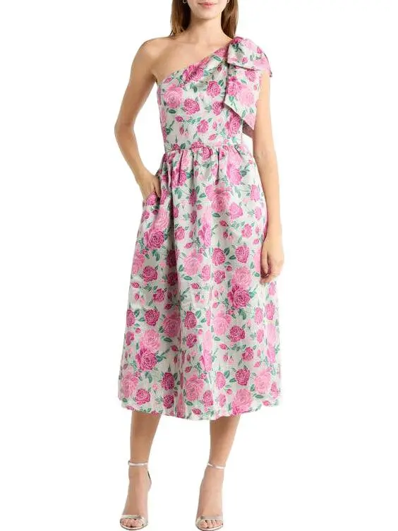 SUGARLIPS Dionne Jacquard Midi Dress - Floral