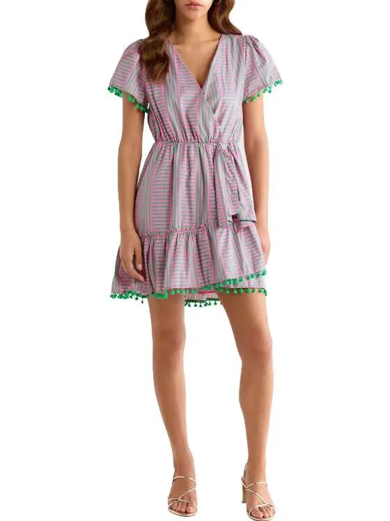 SUGARLIPS Valda Mixed Stripe Cotton Dress - Pink-green-multi