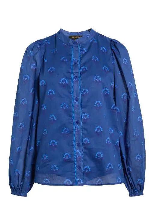 SUGARLIPS Briza Medallion Button-up Shirt - Teal-blue