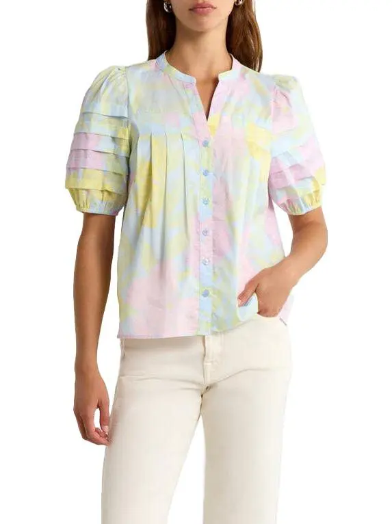 SUGARLIPS Renzo Toile Woven Shirt - Light Blue/pink
