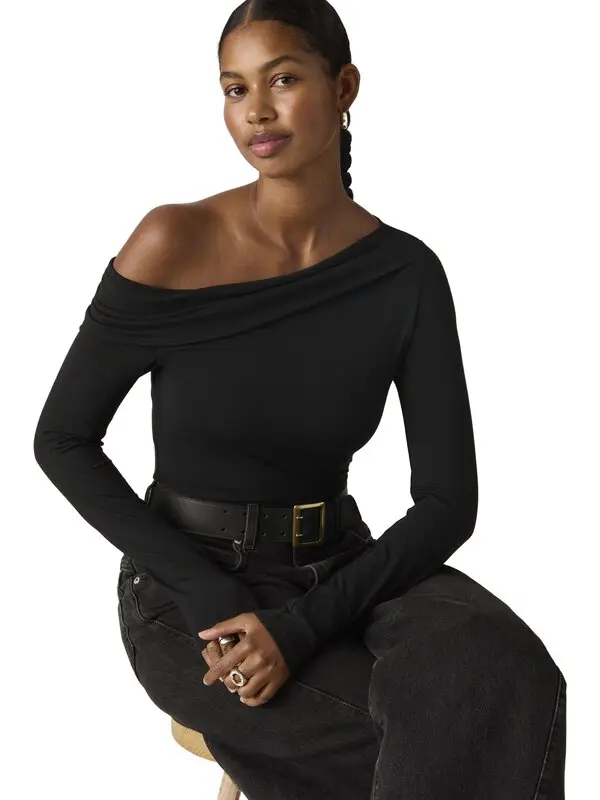 LEVI'S Clara Off-shoulder Long-sleeve Top - Anthracite Night