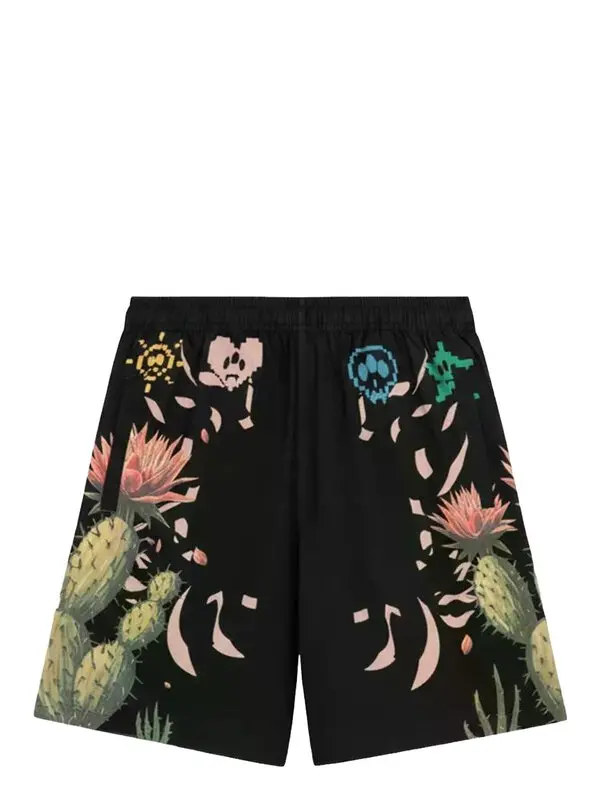 BARROW Printed Shorts - Black