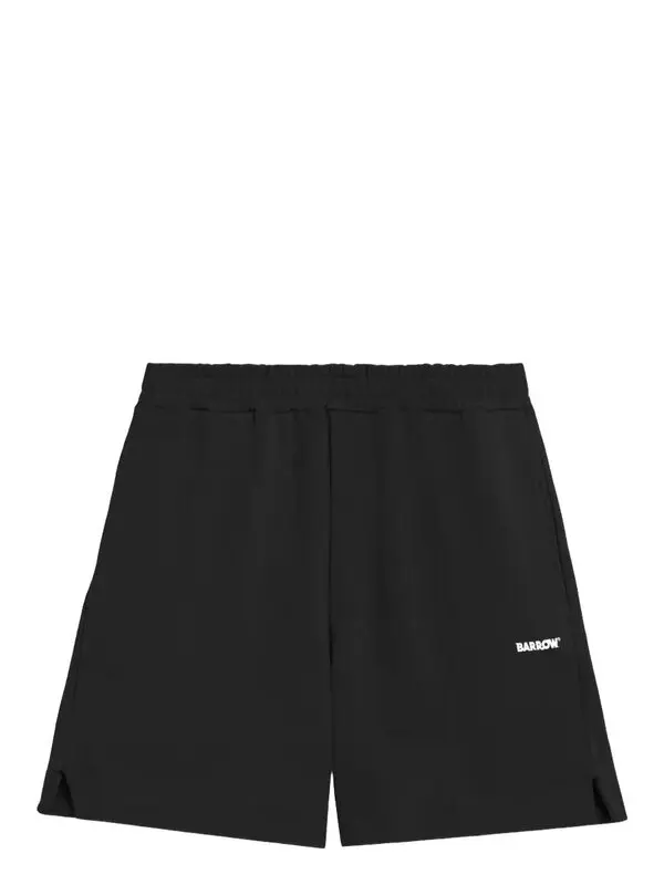 BARROW Logo Side-slit Shorts - Black