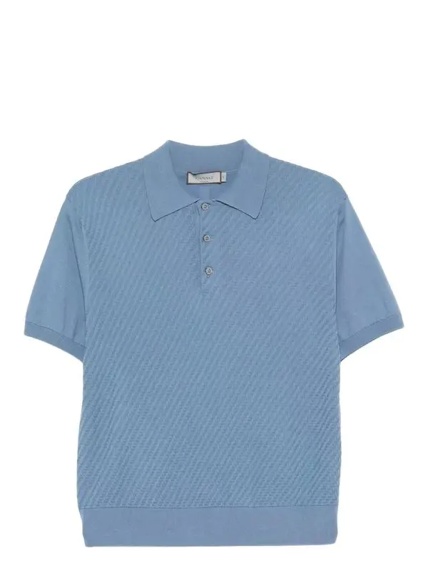 Canali Textured Polo Shirt - Blue