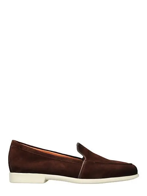 Santoni Malibu Suede Loafers - Dark Brown