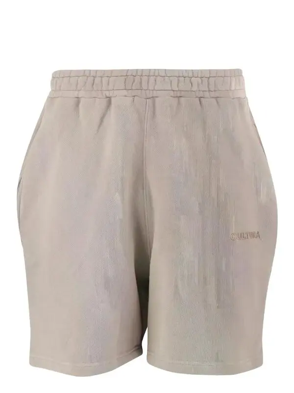 CULTURA Logo-embroidered Sweat Shorts - Neutrals
