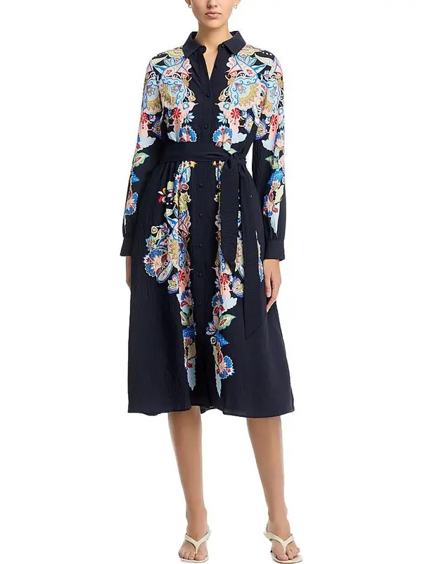T Tahari Button Sleeve Button Front Dress - Daphne Garden