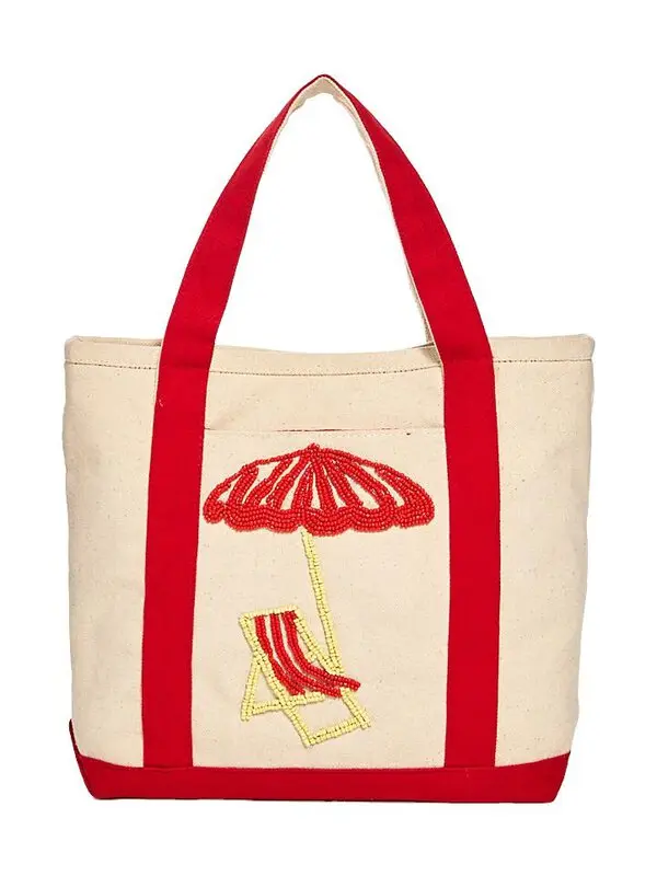 Aqua Mini Canvas Tote - Red