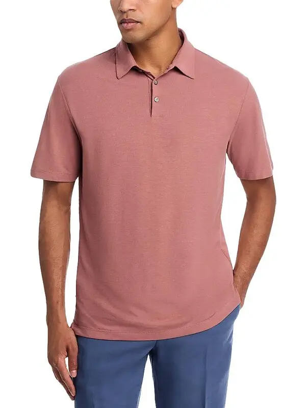 SLOWEAR Ice Cotton Short Sleeve Polo Shirt - Rose