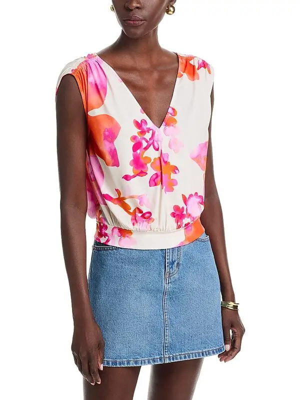 Ramy Brook Sabine Top - Sunset Orange Floral