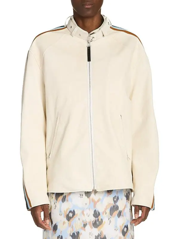 Marni Leather Biker Jacket - Bamboo