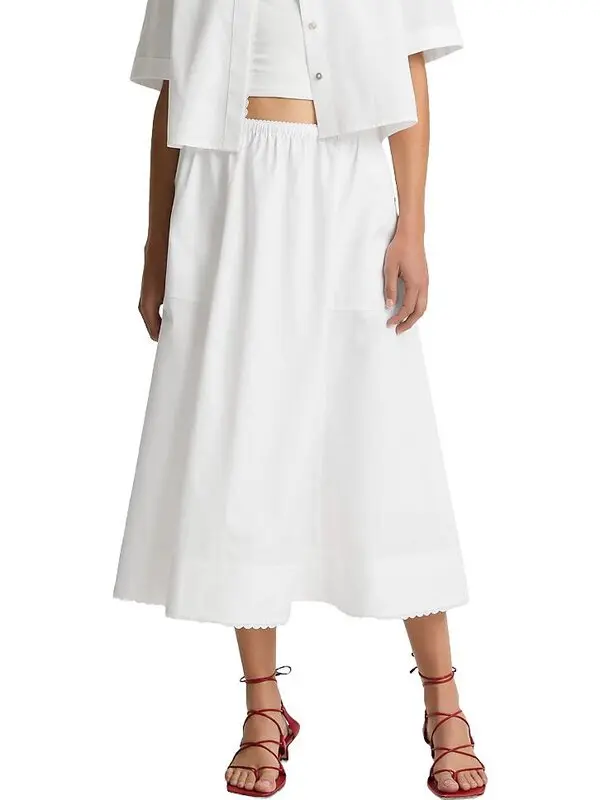 Vince Scalloped Maxi Skirt - Optic White