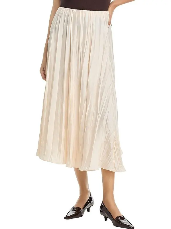 Vince Crinkle Paneled Maxi Skirt - Chalk