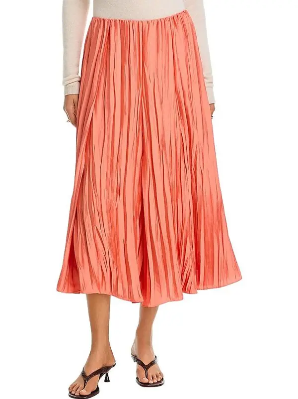 Vince Crinkle Paneled Maxi Skirt - Coral