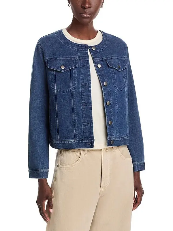 Eileen Fisher Round Neck Jean Jacket - Mdngo