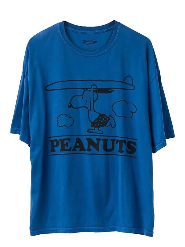 Junk Food Clothing Peanuts Snoopy Surfboard Oversized T-shirt - Azule