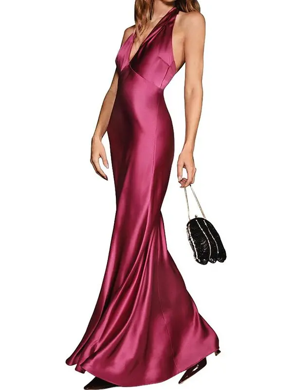 REFORMATION Daniela Silk Dress - Hibiscus Tea