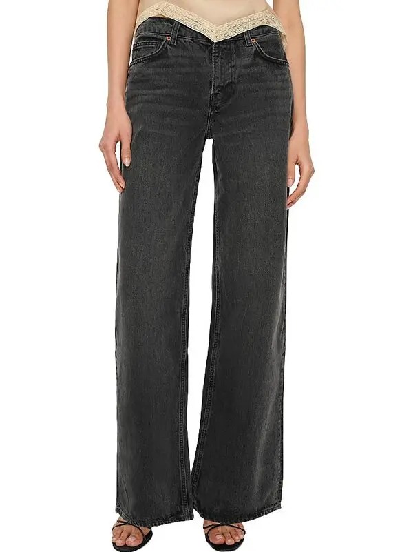 REFORMATION Cary High Rise Slouchy Wide Leg Jeans - Summit