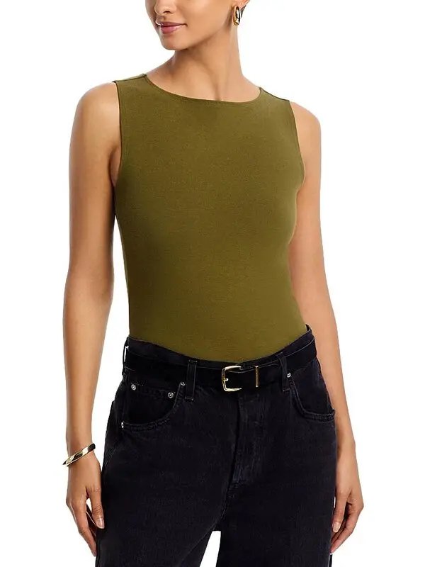 REFORMATION Dusk Knit Top - Dark Olive