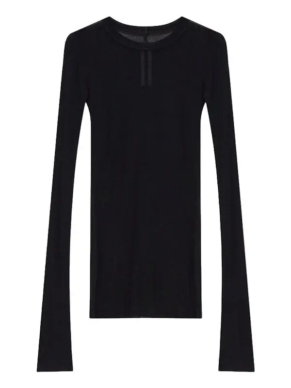 Rick Owens Ribbed Long Sleeve T-shirt - Black