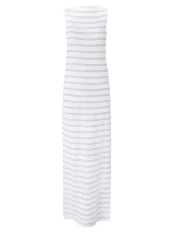 Missoni Crew-neck Striped Maxi Dress - White