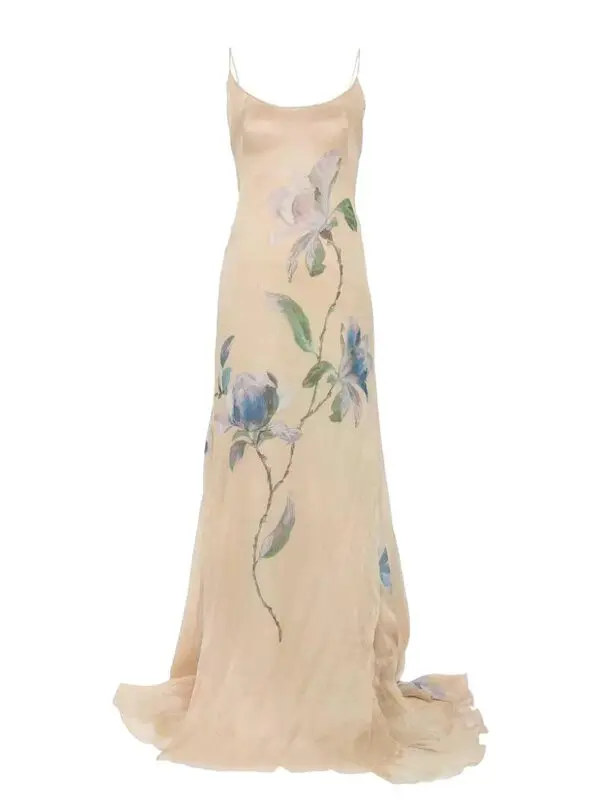 Ermanno Scervino Floral-print Maxi Dress - Neutrals