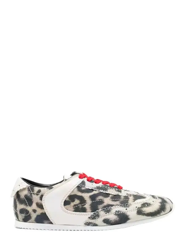 Ermanno Scervino Animal Print Lace-up Sneakers - Neutrals