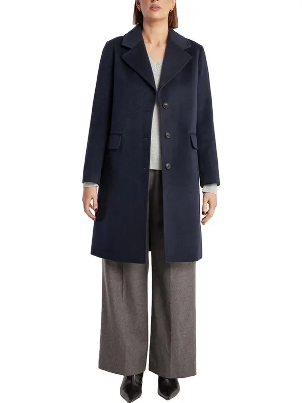 1982 Cashmere Tailored Single-breasted Coat - Navy