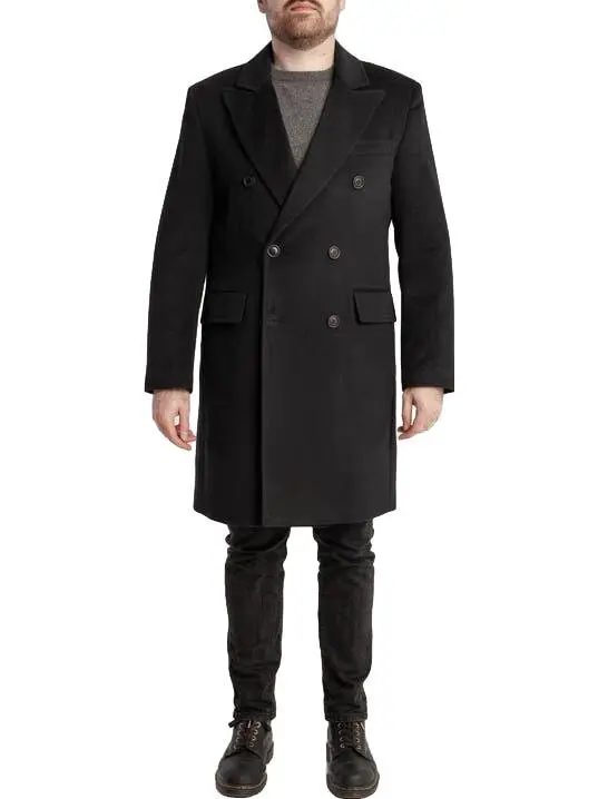 1982 Cashmere Double Breasted Coat - Black