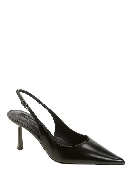 TONY BIANCO Pointed Toe Slingback Pump - Black High Shine