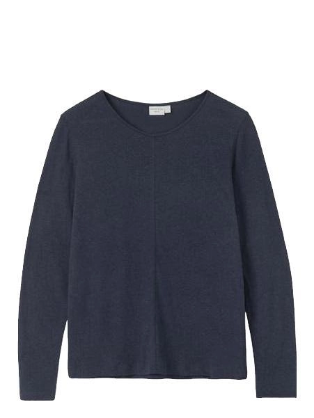 CELTIC & CO. Linen Blend Long Sleeve T-shirt - Navy