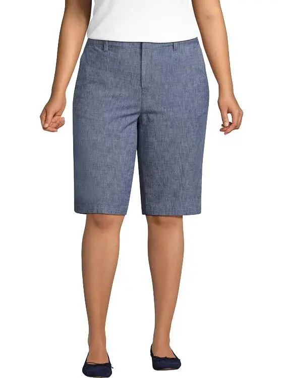 LANDS' END Classic 12" Chino Shorts - Evening Sky Chambray