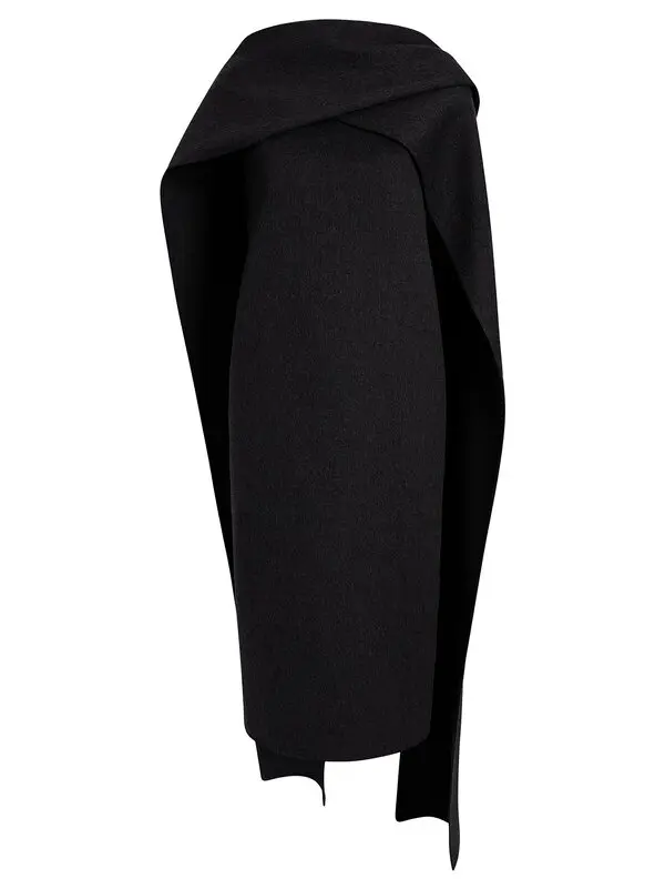 Khaite Ramona Wool-silk-cashmere Midi Dress - Black