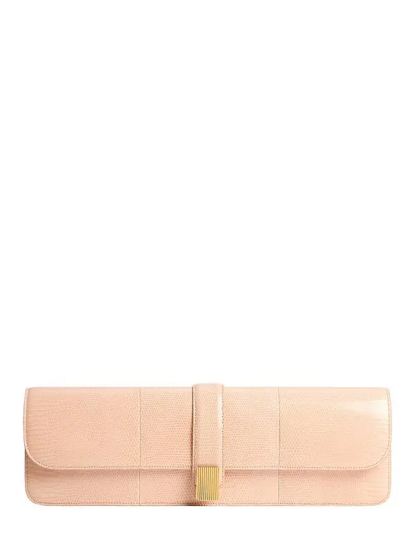 Khaite Blake Lizard Long Clutch - Tan