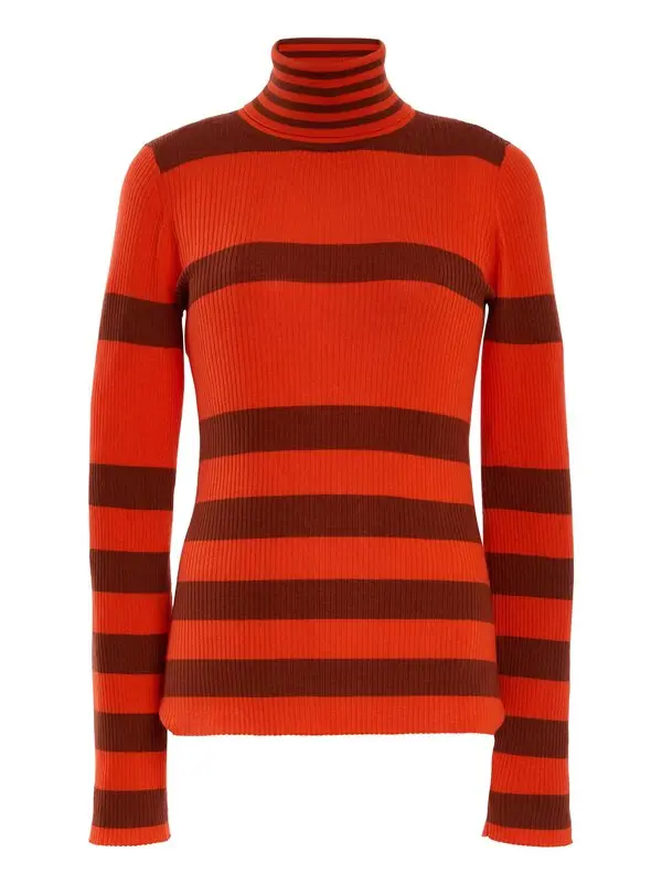 ZANKOV Runi Ribbed Turtleneck Sweater - Stripe