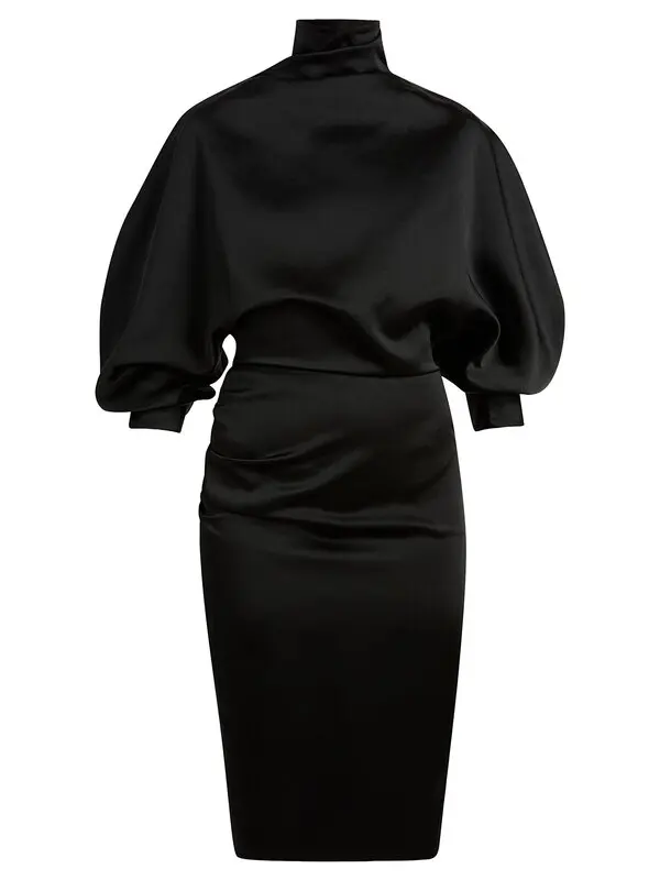Khaite Harlin Crushed Dress - Black