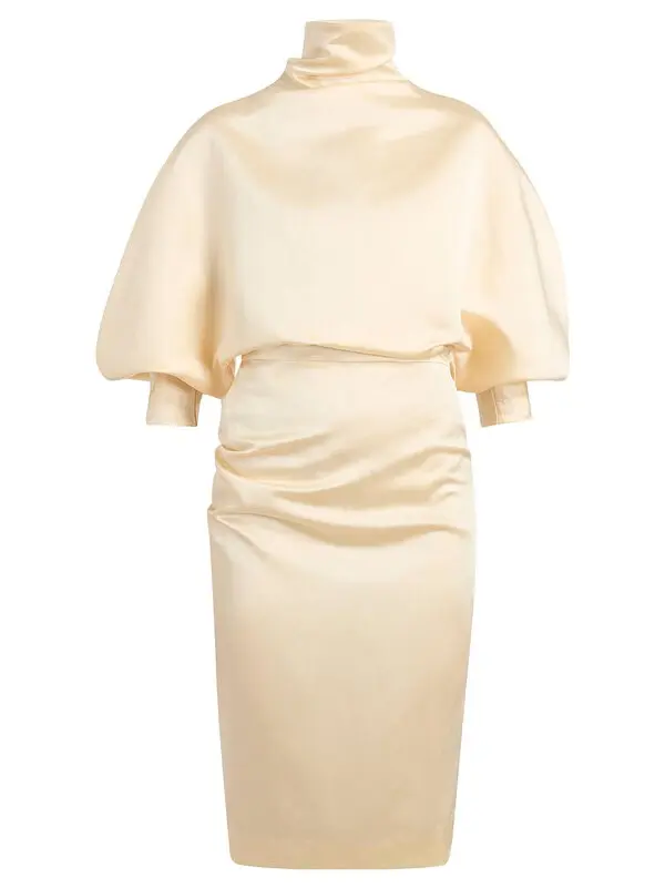 Khaite Harlin Crushed Dress - Ivory