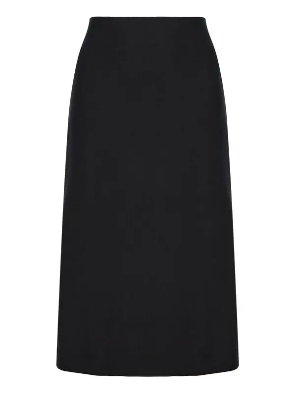 Calvin Klein Wool Midi Skirt - Black