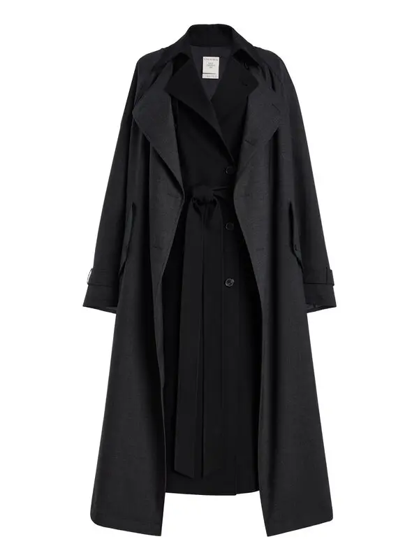 Calvin Klein Ilia Wool Trench Coat - Black