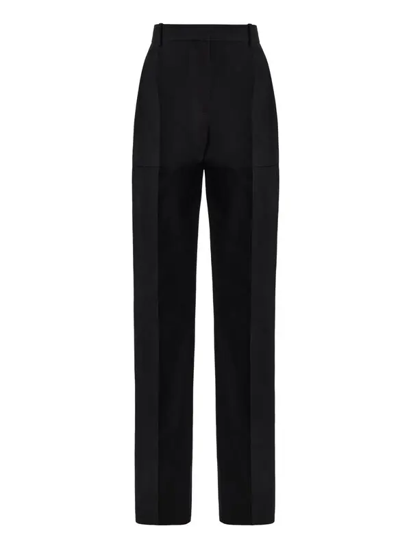 Calvin Klein Pleated Cotton Denim Pants - Black