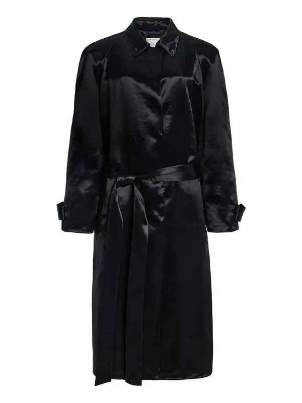 Calvin Klein Agnes Cupro Satin Coat - Black