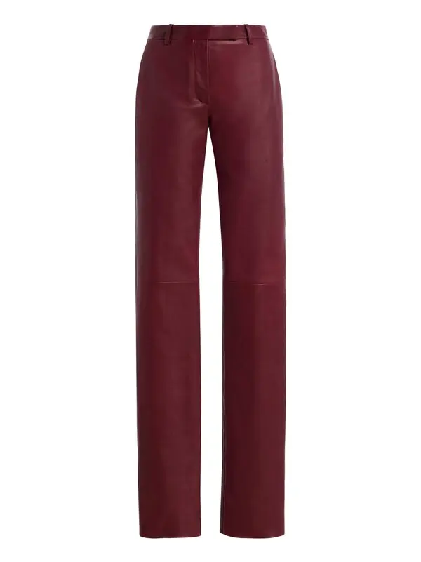 Calvin Klein Garance Leather Pants - Burgundy