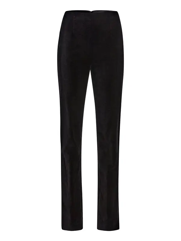 Khaite Ryden Straight-leg Velvet Pants - Black
