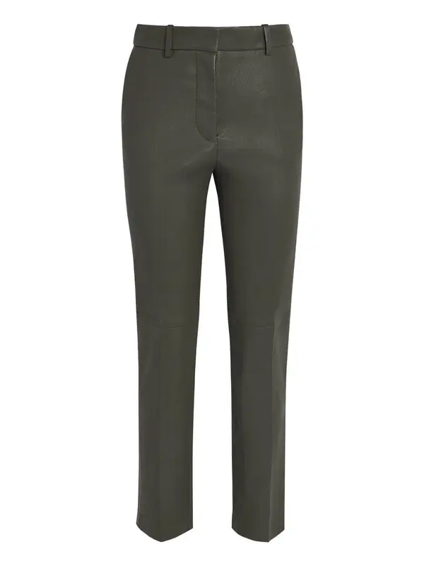 JOSEPH Coleman Leather Trousers - Green